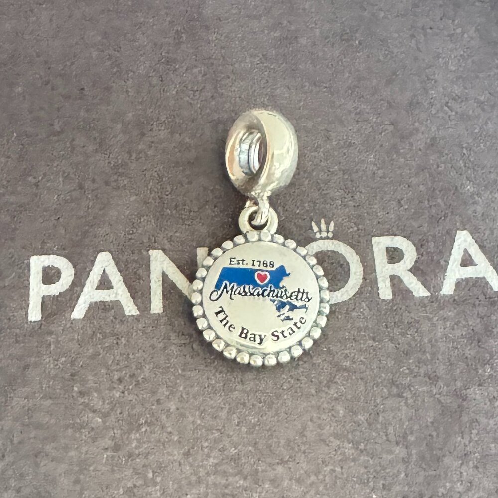 Pandora Massachusetts Map The Bay State Dangle Charm - Gem